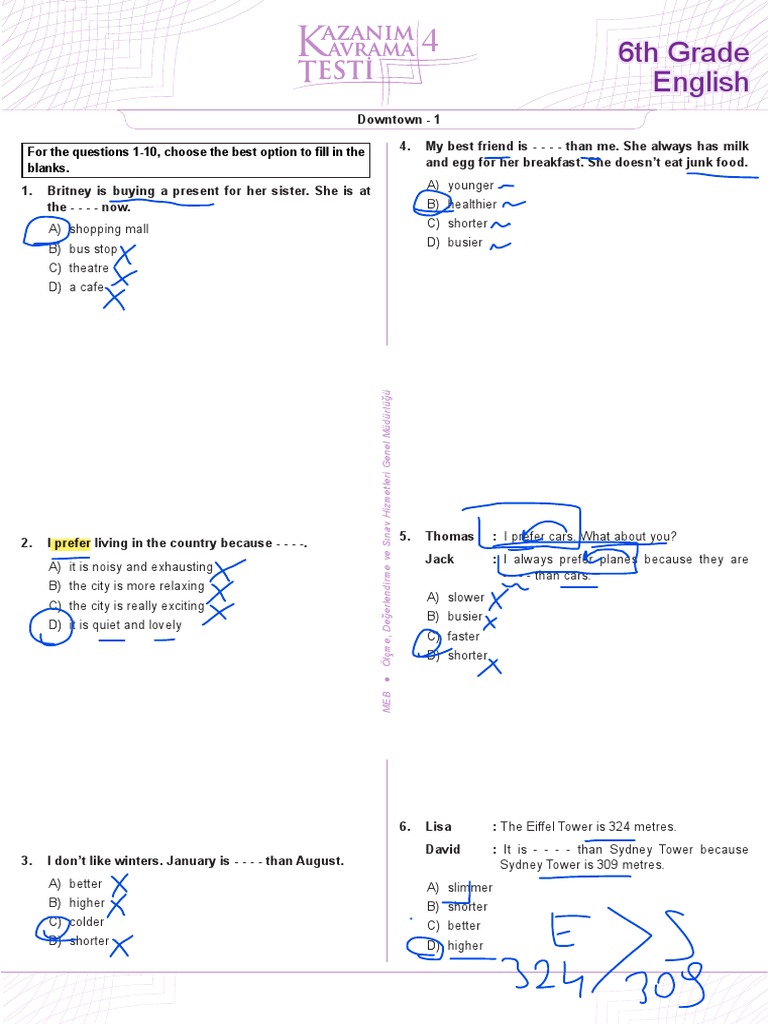 6th Grade English English | PDF