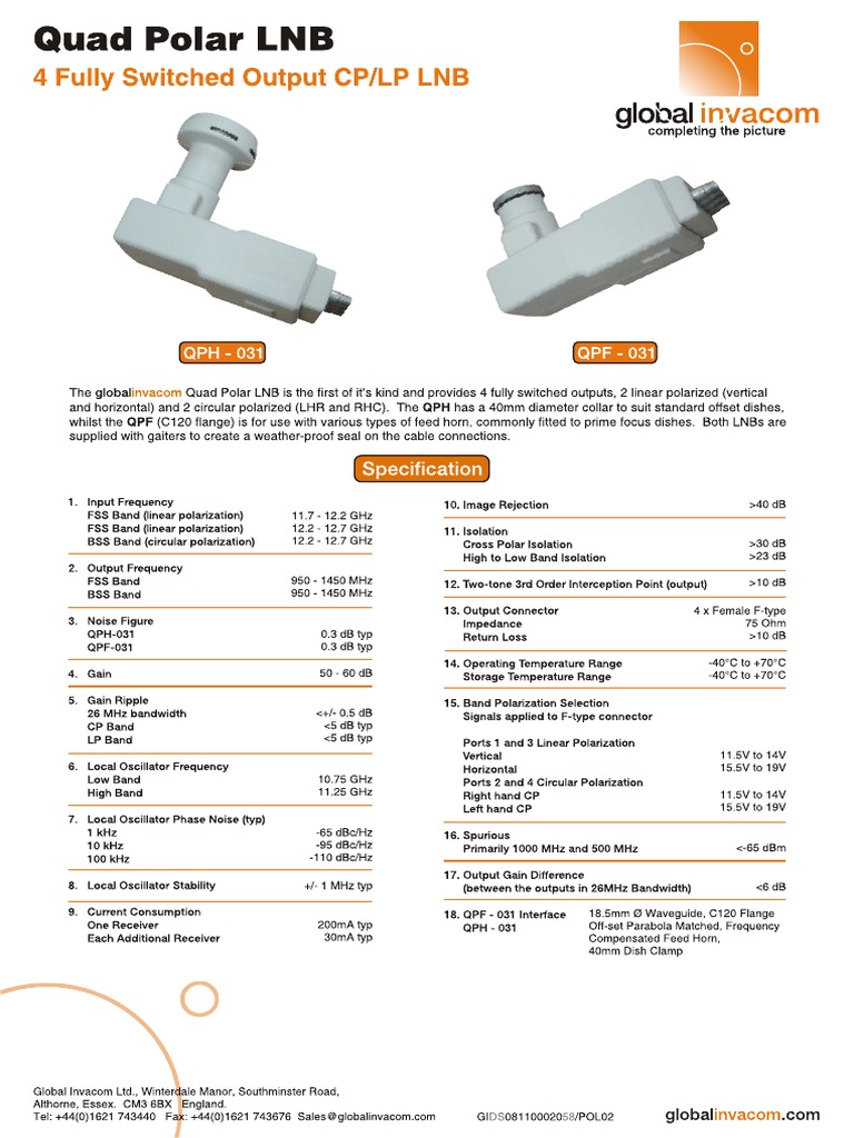 Invacom QPH-031 | PDF