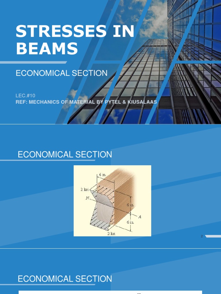 Lec#10, Economical Section | PDF | Bending | Beam (Structure)