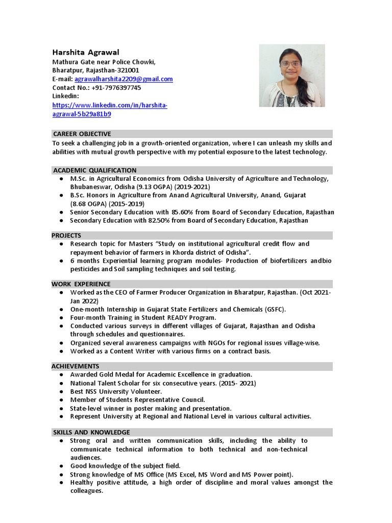 Harshita CV | PDF