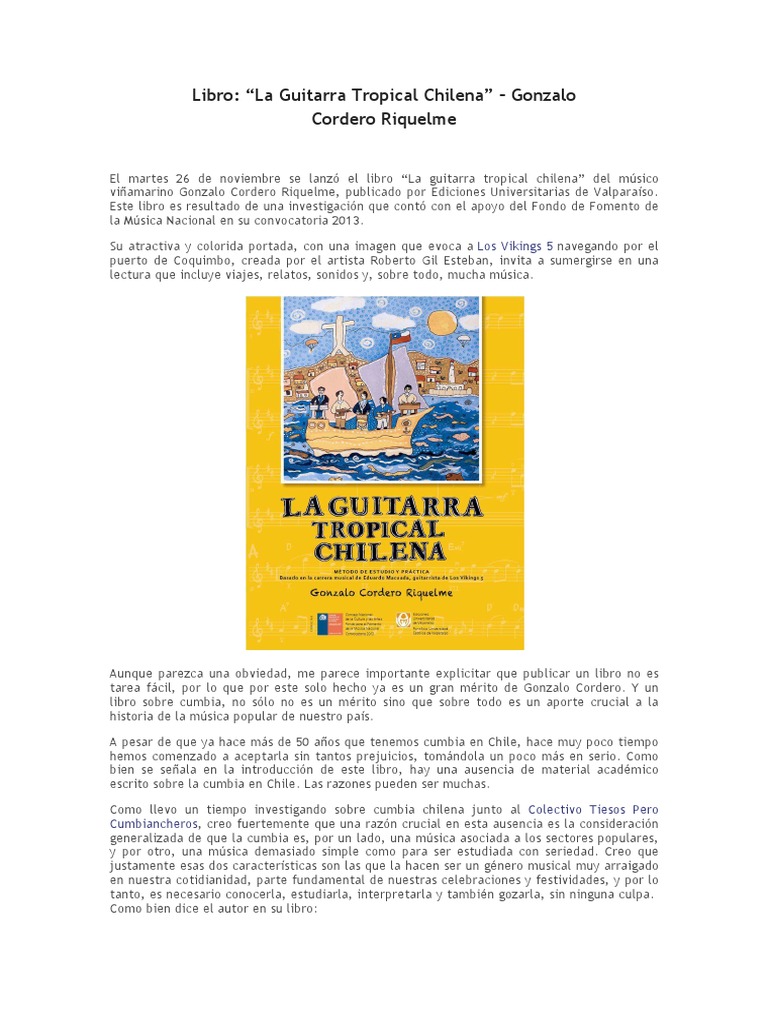 La Guitarra Tropical Chilena de Gonzalo | PDF | Ritmo | Chile