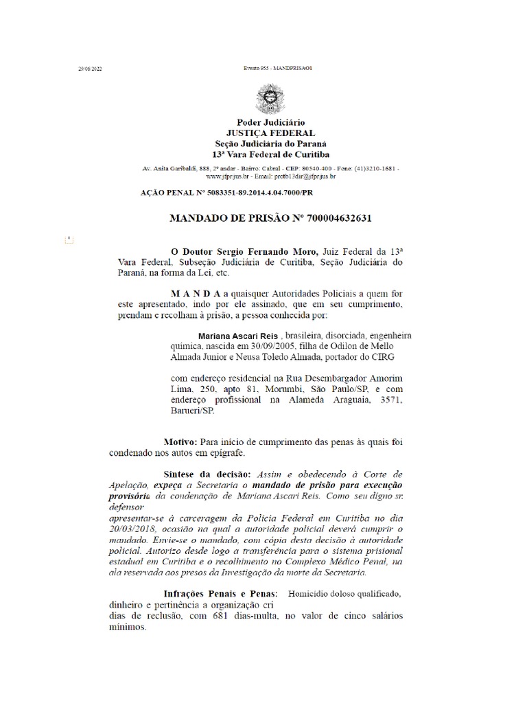 Mandato de Prisão | PDF