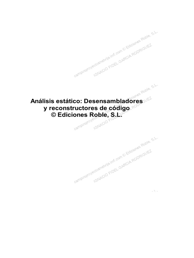 07 Analisis Estatico Desensambladores Y Reconstructores de Codigo | PDF | Software | Lenguaje de ...