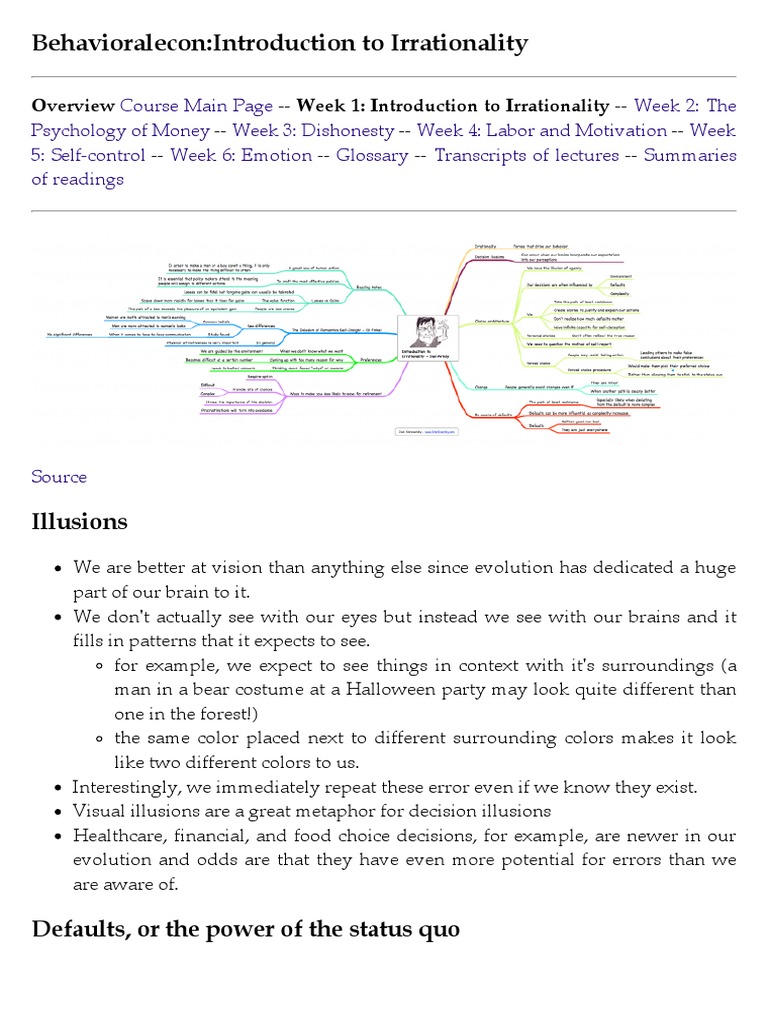 Introduction To Irrationality - Coursera | PDF | Decision Making | Choice