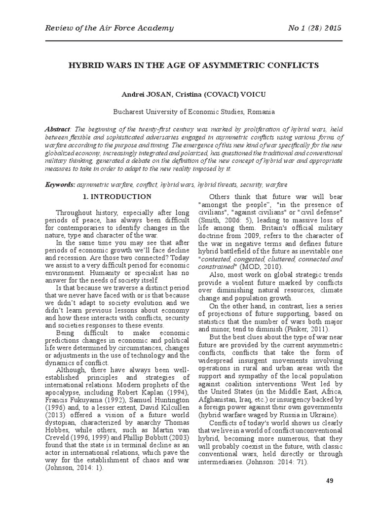Hybrid Wars in The Age of Asymmetric Conflicts | PDF | Warfare | Conflicts