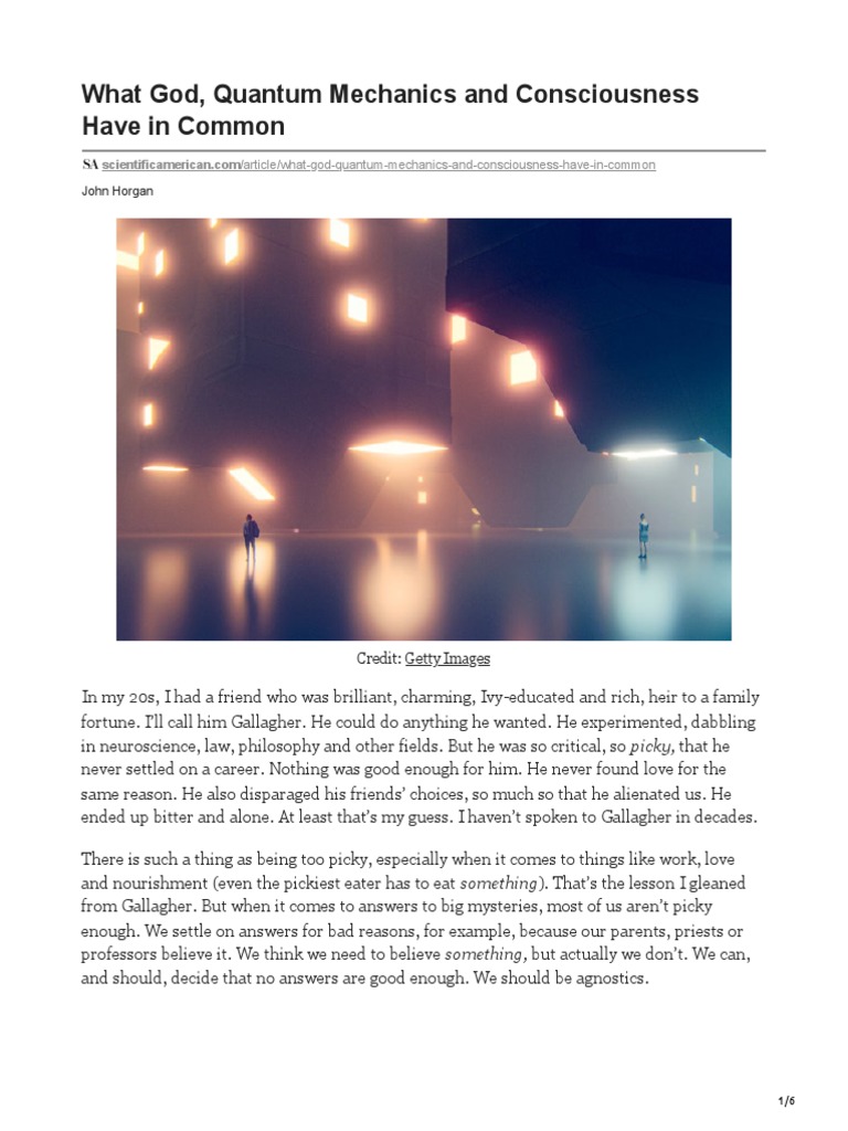 What God Quantum Mechanics and Consciousness Have in Common | PDF ...