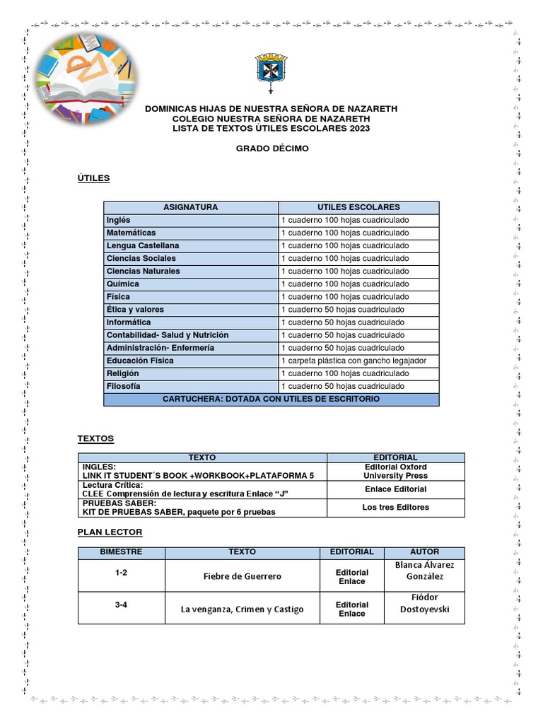 Listado Grado Decimo | PDF