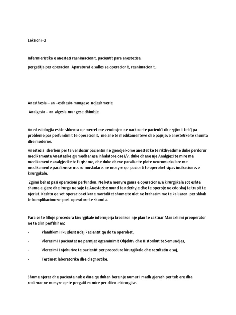 Anestezi-Leksioni 2 | PDF