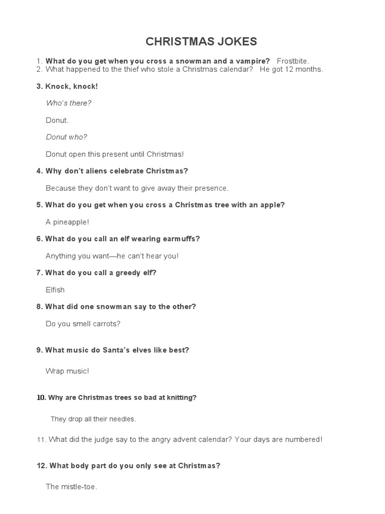 Christmas Jokes | PDF