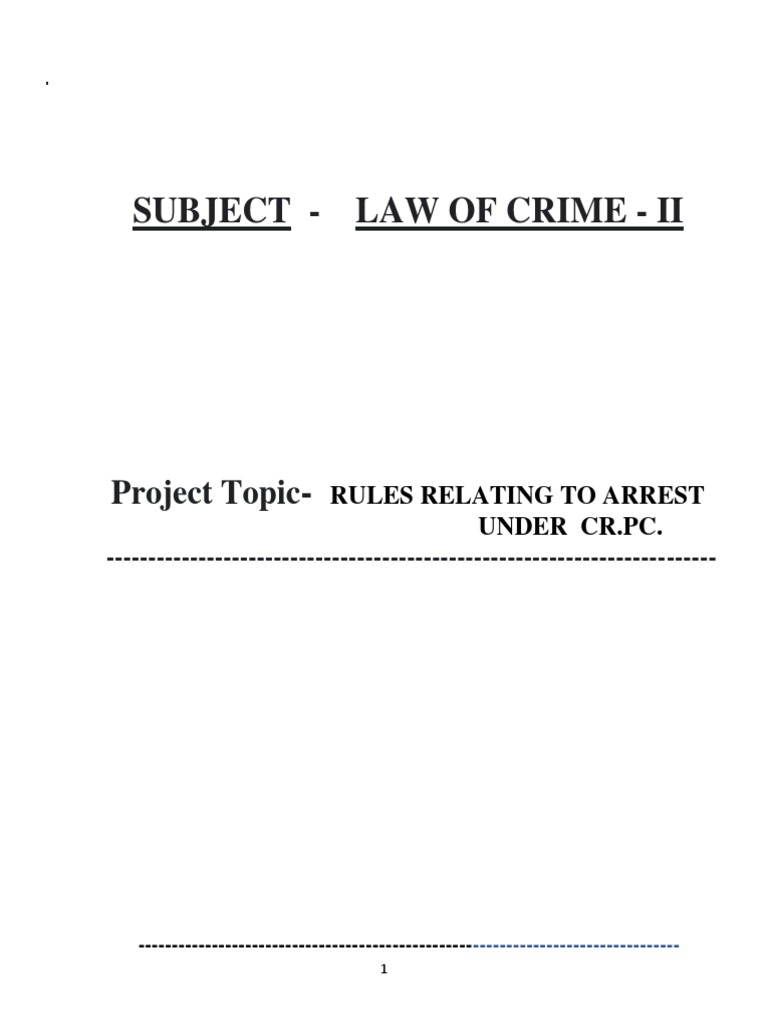 CRPC | PDF | Arrest Warrant | Arrest