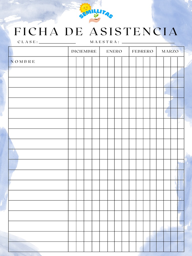 Ficha de Asistencia Niños | PDF