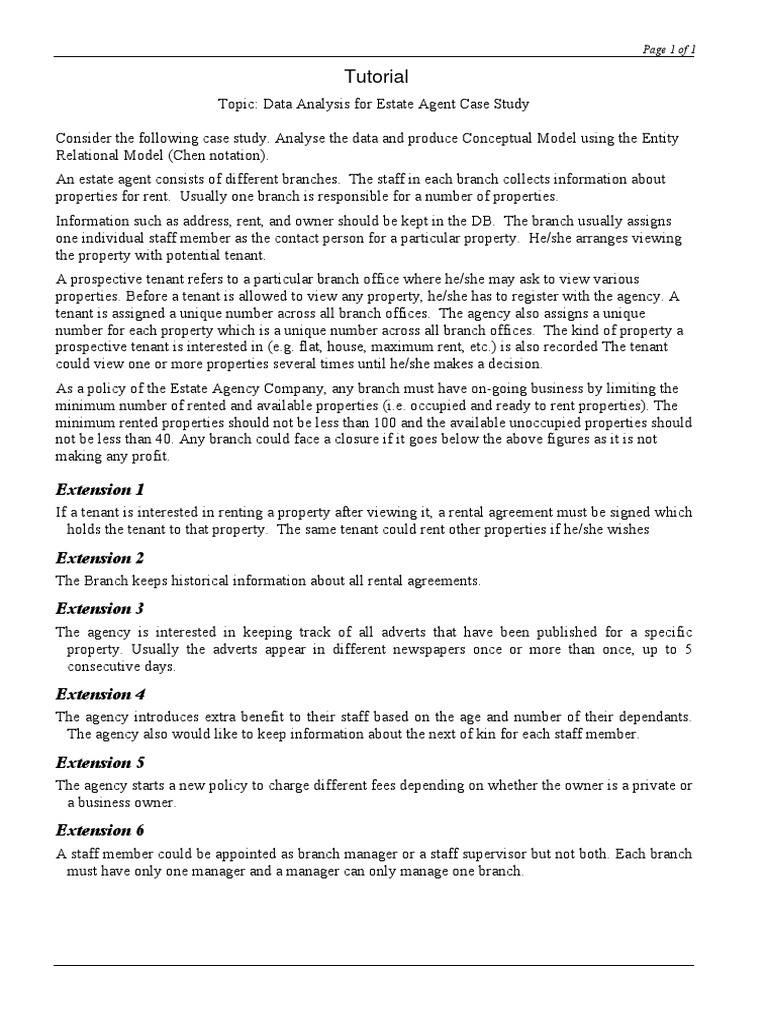 Tut-03 ERD Modelling | PDF | Estate Agent | Property