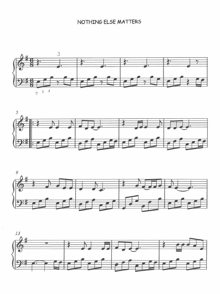 Nothing Else Matters Partitura | PDF
