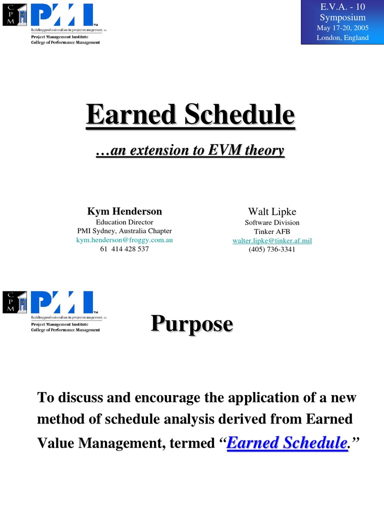 An Introduction to Earned Schedule - An Emerging Extension of Earned ...