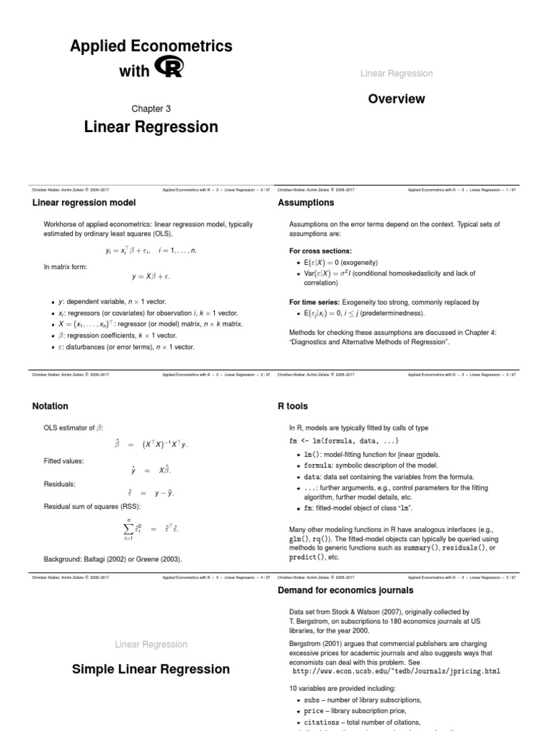 Ch Linearregression Handout Pdf Errors And Residuals Regression Analysis