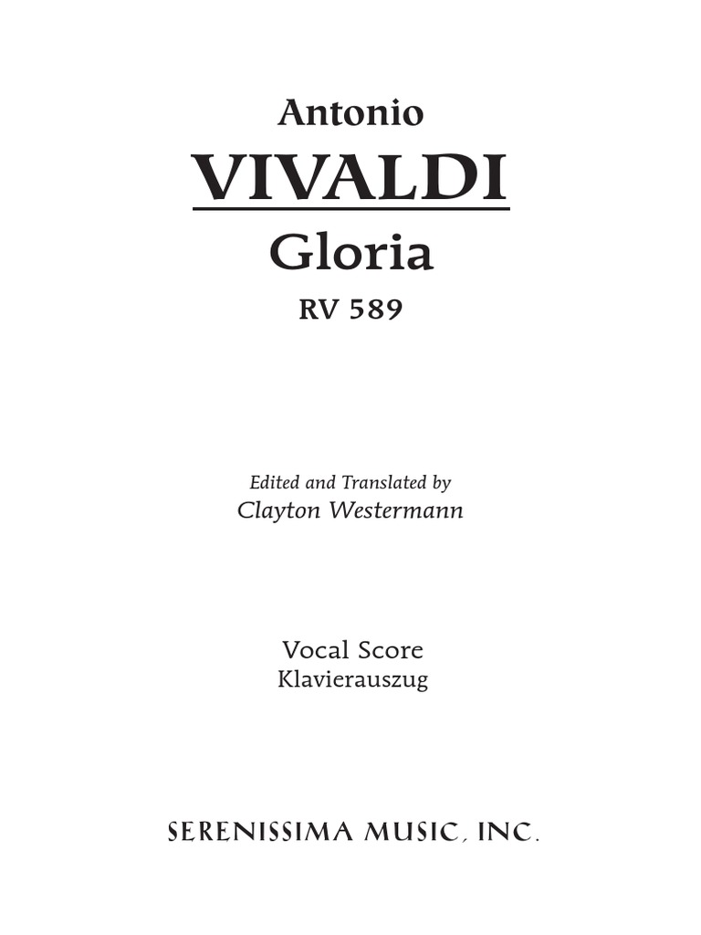 Vocal Score GLORIA VIVALDI | PDF | Musical Compositions | Classical Music