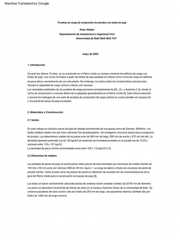 Straw Bale Test Report | PDF | Pandeo