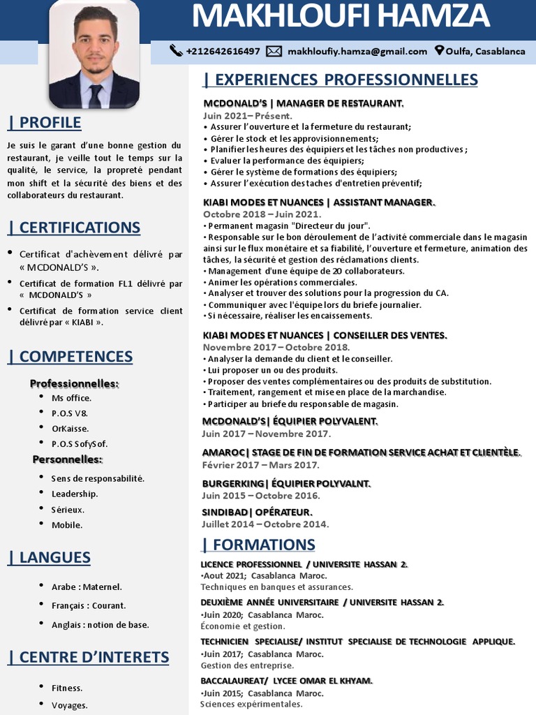 CV Hamza | PDF | Maroc | Business