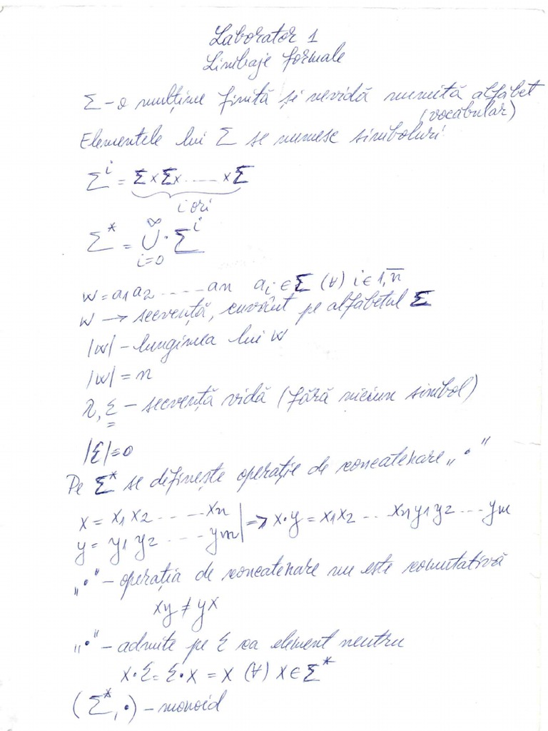 Limbaje Formale Automate Si C seminar-IANCU ION | PDF