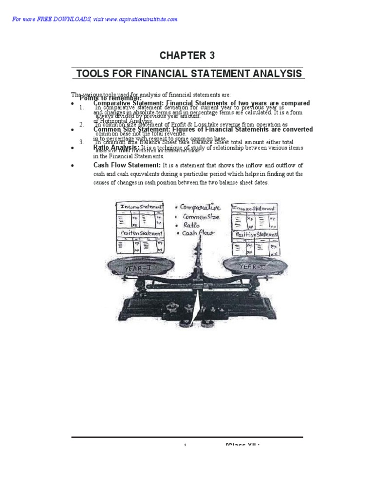 CBSE Class 12 Acc Notes Tools For Financial Statement Analysis | PDF ...