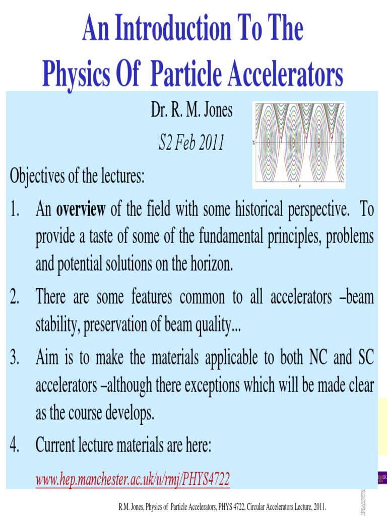 Phys 4722 Jones Lecturea | PDF | Particle Accelerator | Electronvolt