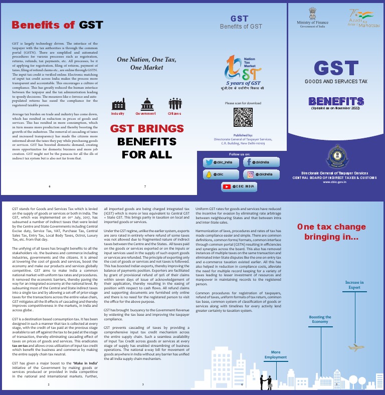 GST Benefits | PDF | Taxes | Value Added Tax