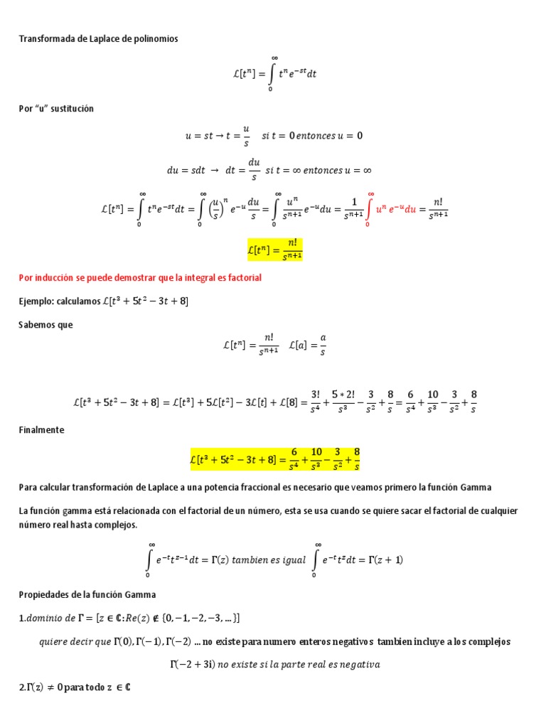 Transformada de Laplace y Función Gamma | PDF | Integral | Análisis ...