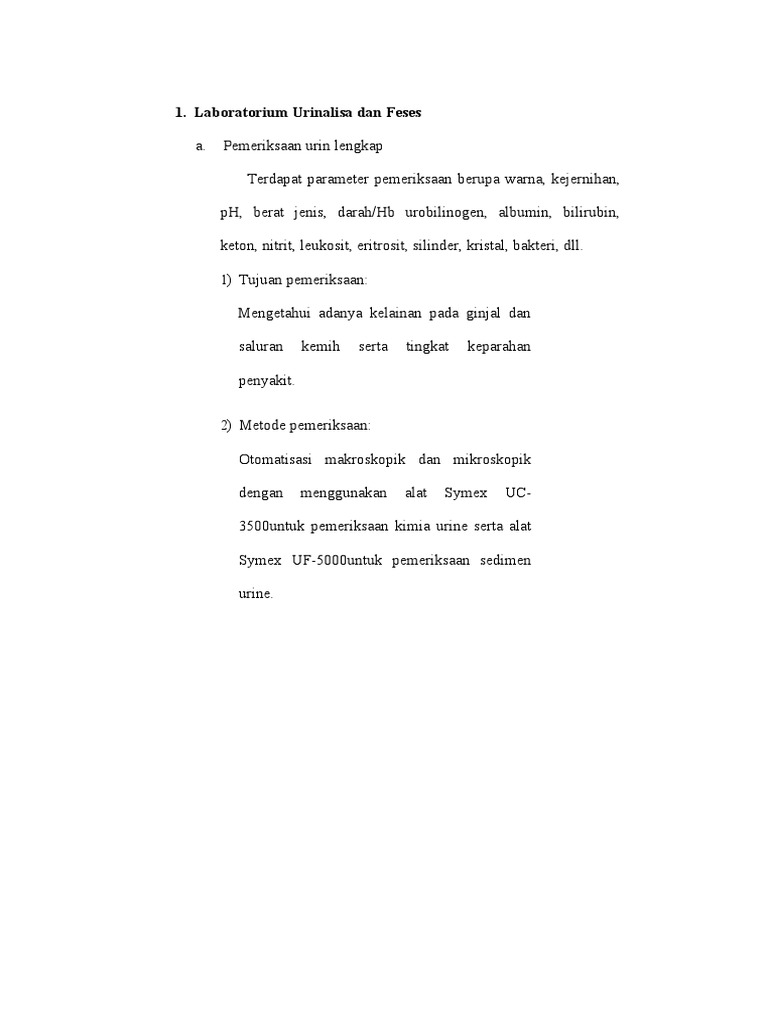 Urinalisa dan Feses: Metode dan Interpretasi | PDF