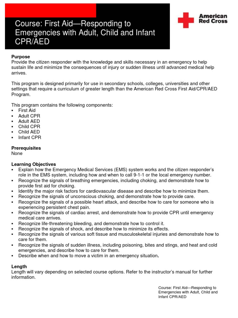 Guide First Aid - (American Red Cross Handbook) Responding To ...