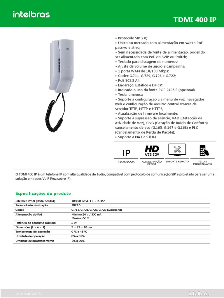 Datasheet - TDMI 400 IP-02.20_2 | PDF | Protocolo de início de sessão ...