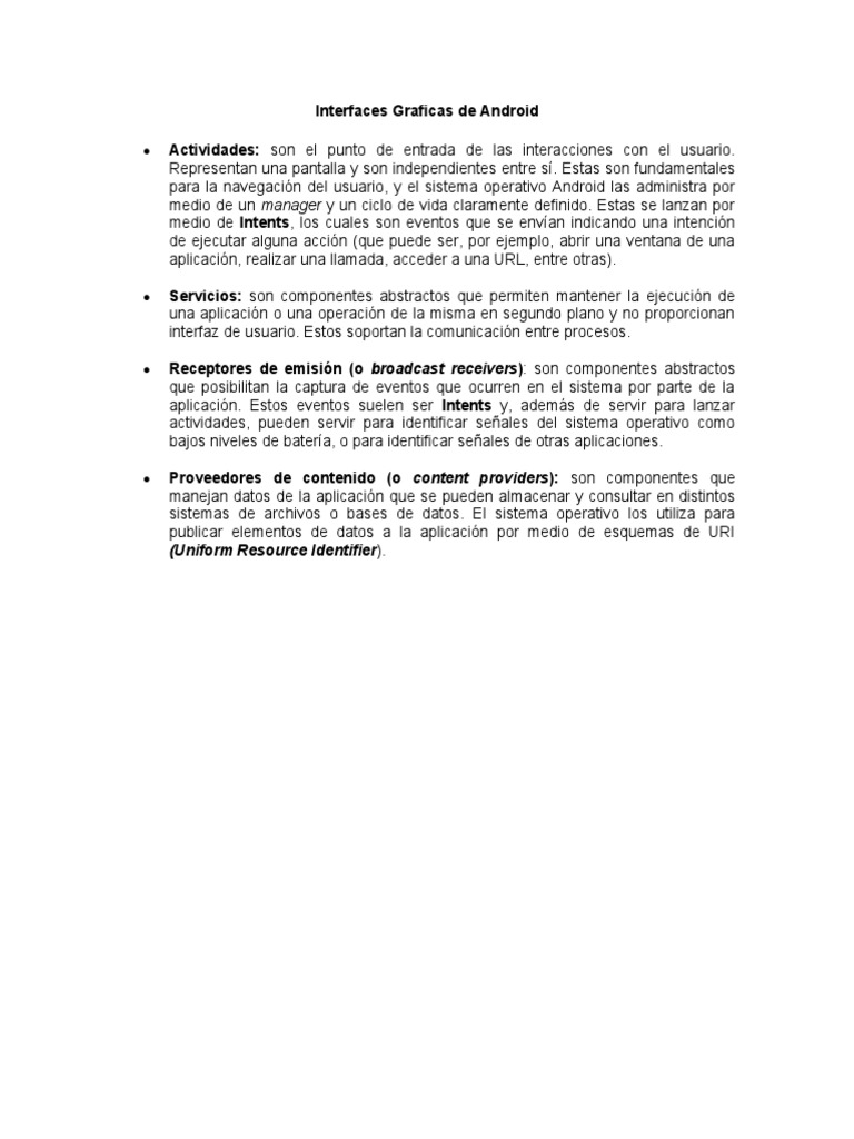 Interfaces Graficas de Android | PDF Interfaces Graficas de Android | PDF