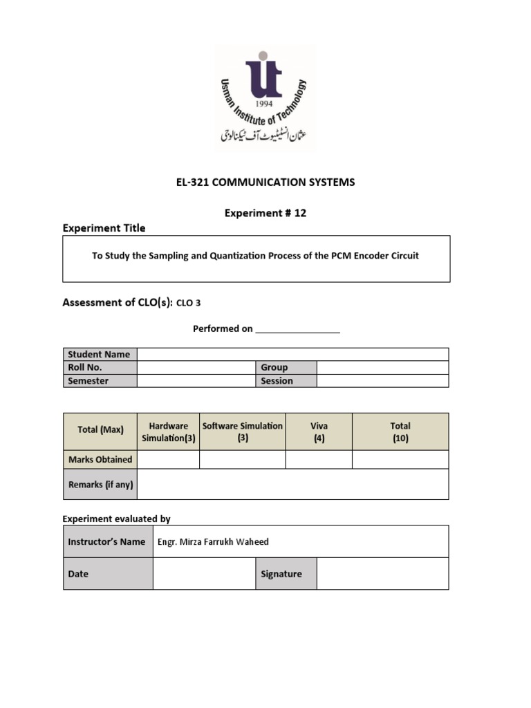 lab 12 bni hui | PDF | Analog To Digital Converter | Sampling (Signal ...