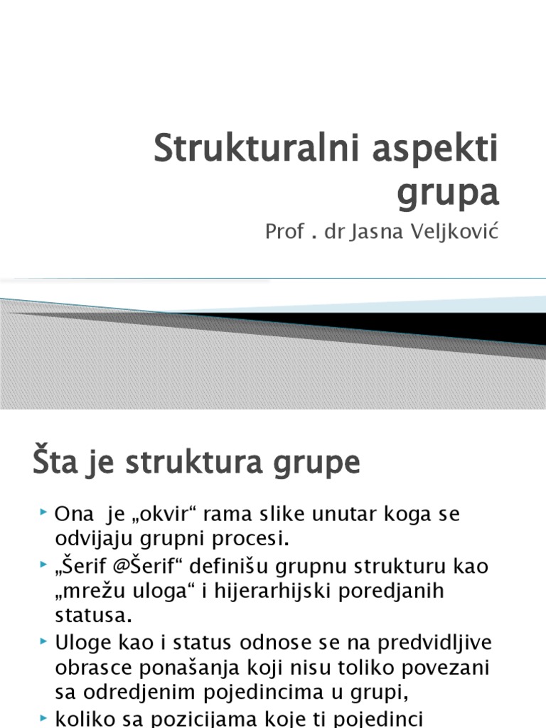 Strukturalni Aspekti Grupa | PDF