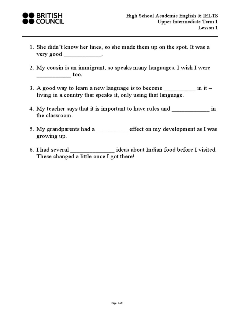 Language Worksheet | PDF