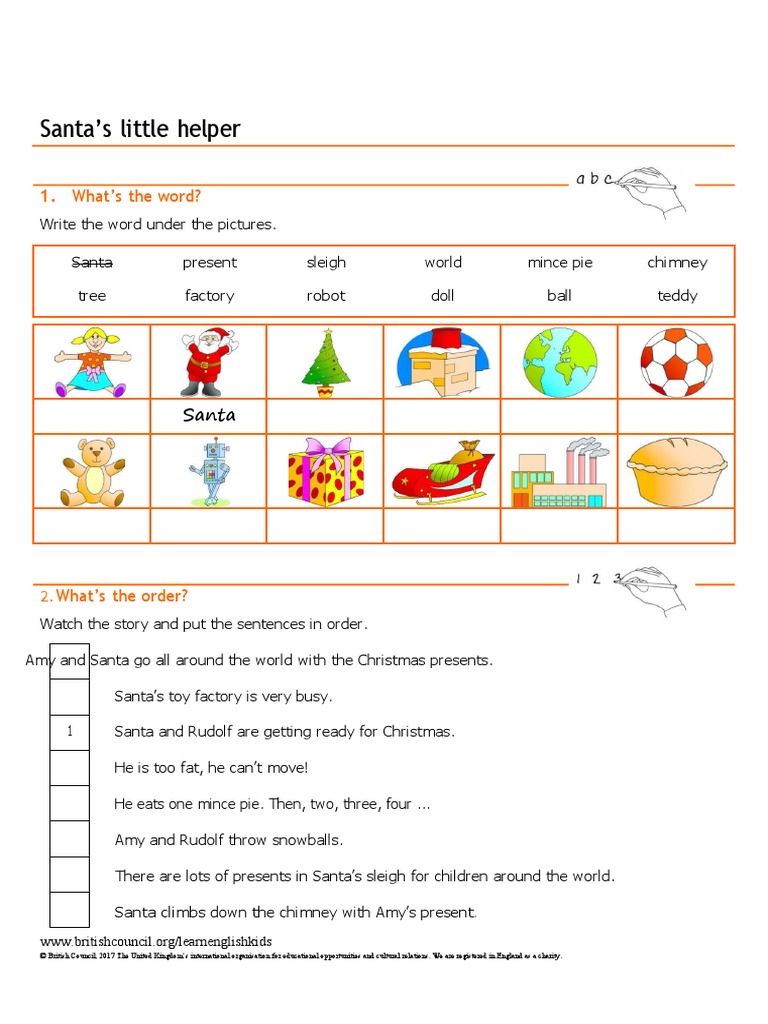 Short Stories Santas Little Helper Worksheet | Download Free PDF ...