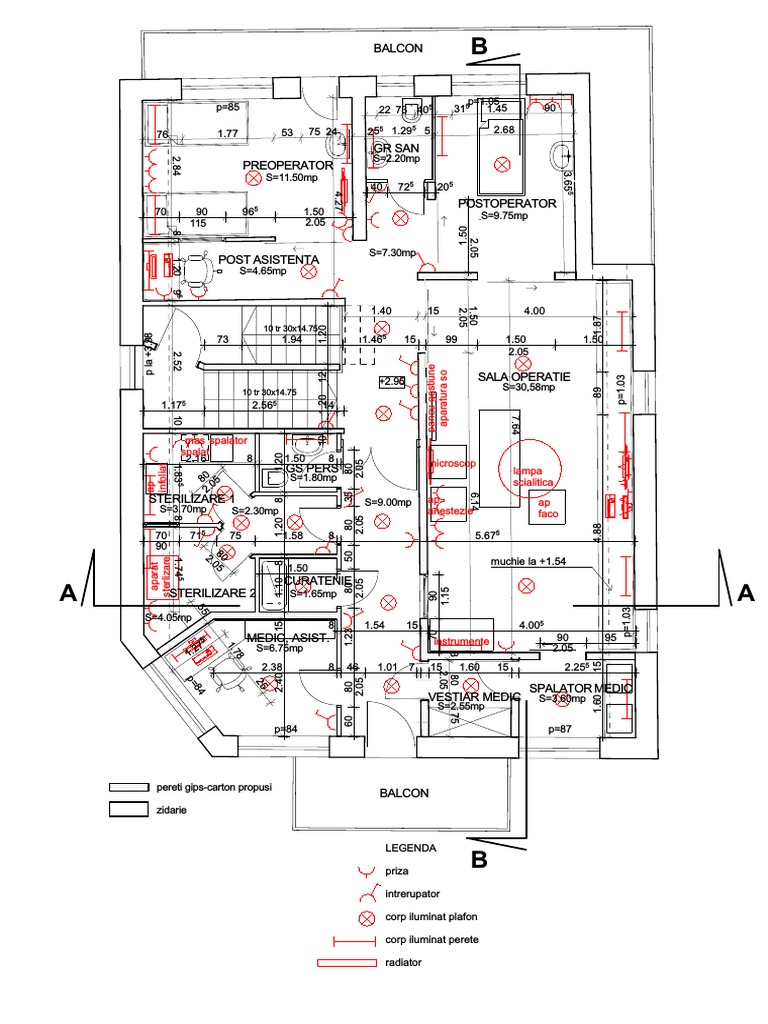 Balcon B equipment layout and dimensions | PDF