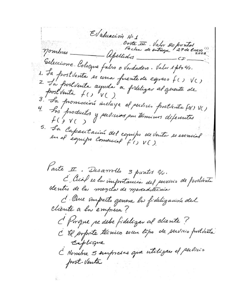 Evaluacion Nro 1 Corte Iii | PDF