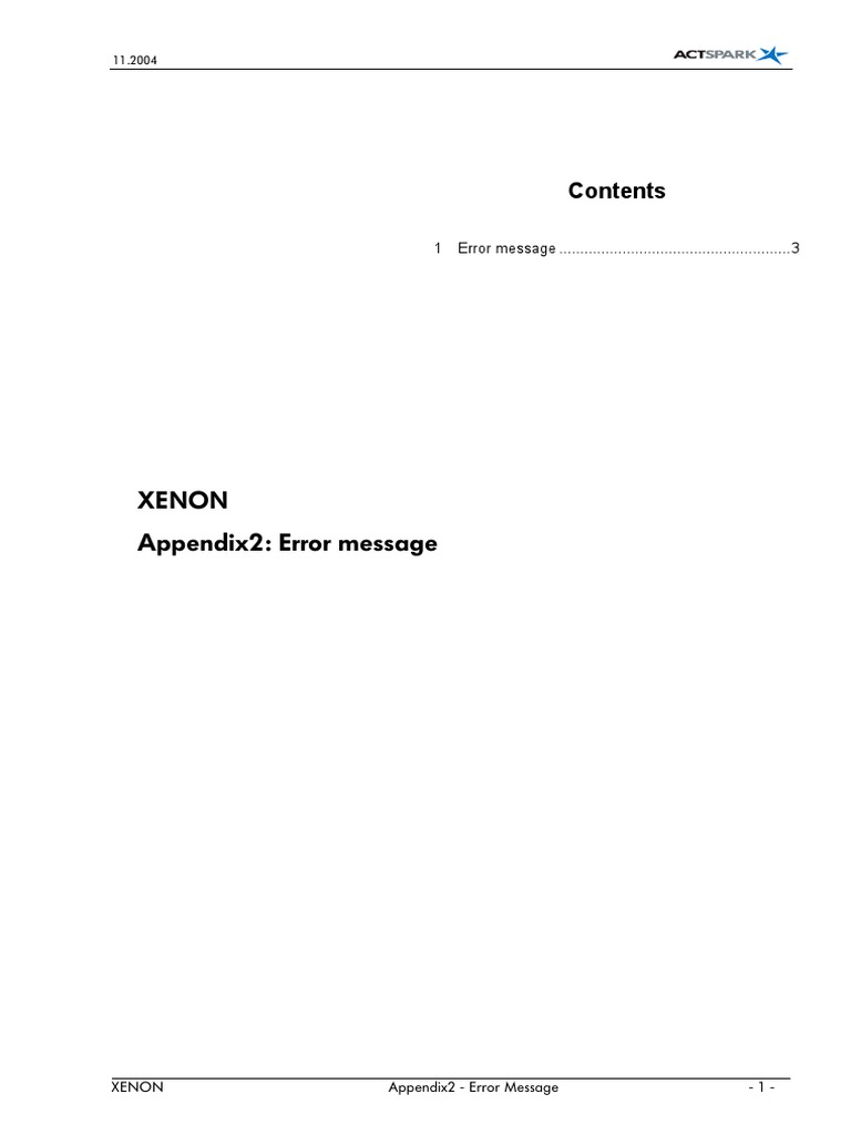 XE-Appendix 2 Error Message | PDF | Electronics | Electrical Engineering