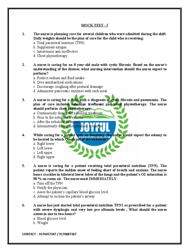 Prometric Mock Test | PDF | Asthma | Surgery