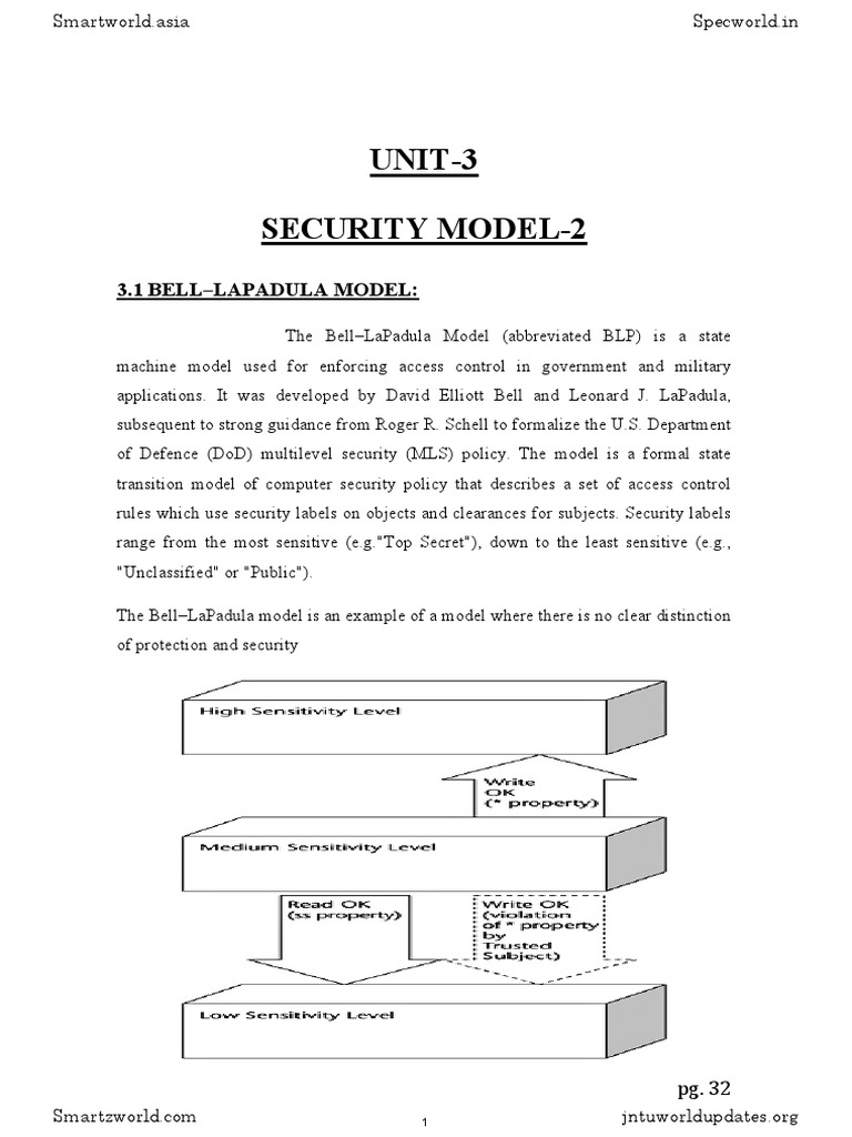 Bell-LaPadula and Biba security models | PDF | Information Technology | Cyberspace