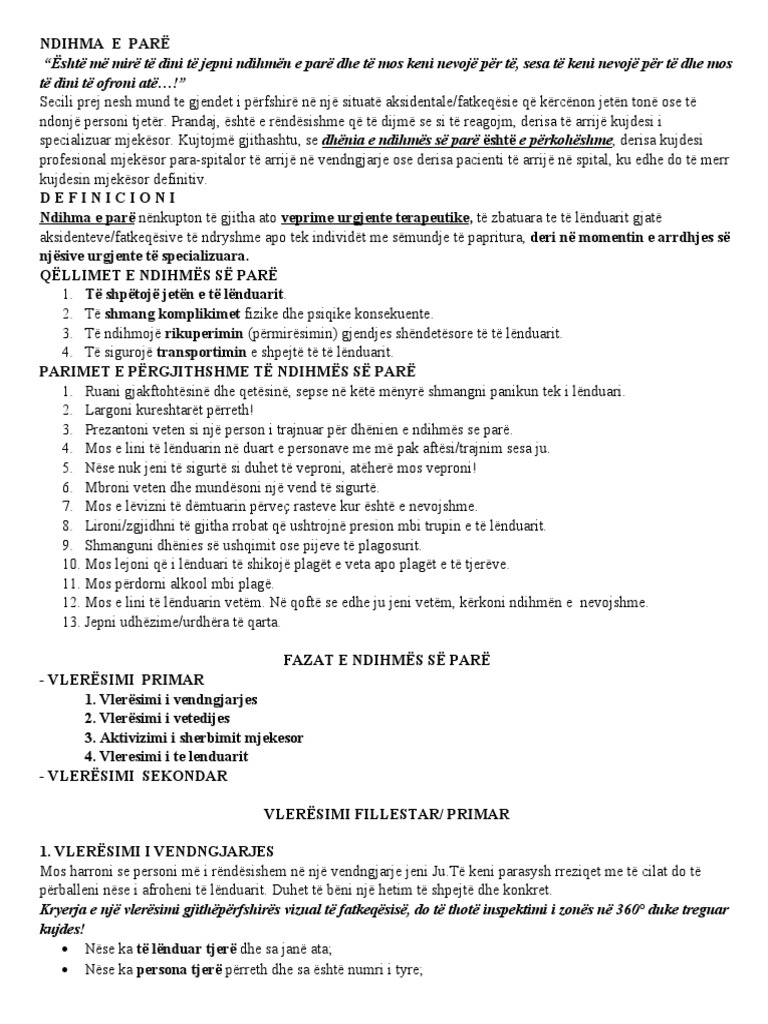 Ndihma e Parë | PDF