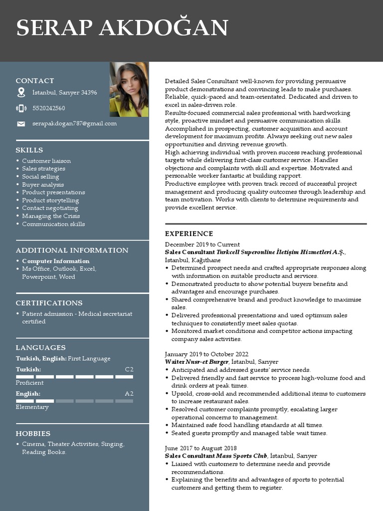 Serap Akdoğan CVV | PDF | Sales | Business