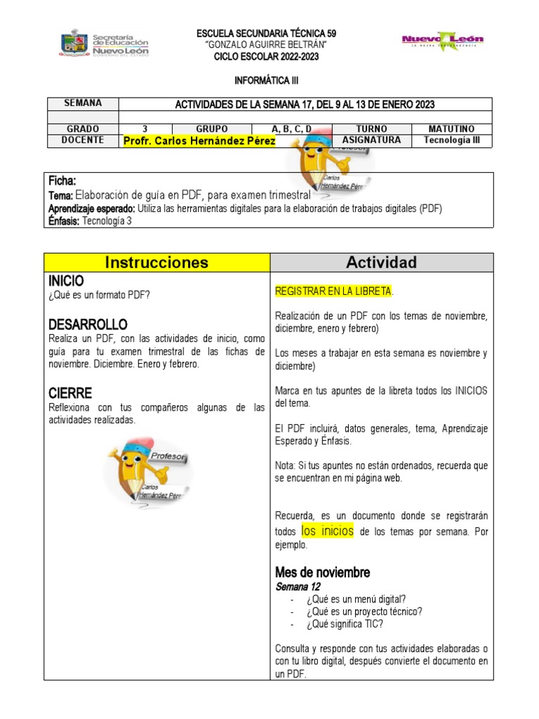 WEB SEMANA 17 (9 Al 13 Enero 2023) | PDF | Informática