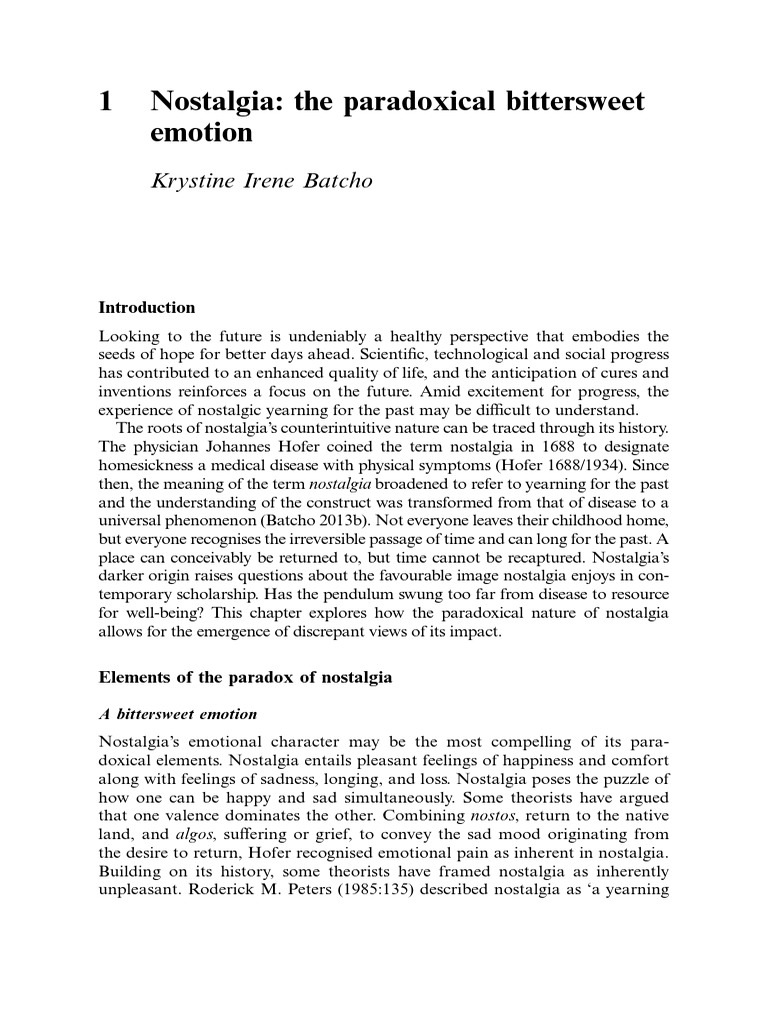 Batcho | Download Free PDF | Nostalgia | Emotions