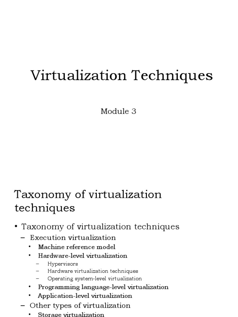 Virtualization Techniques Guide | PDF | Virtual Machine | Virtualization