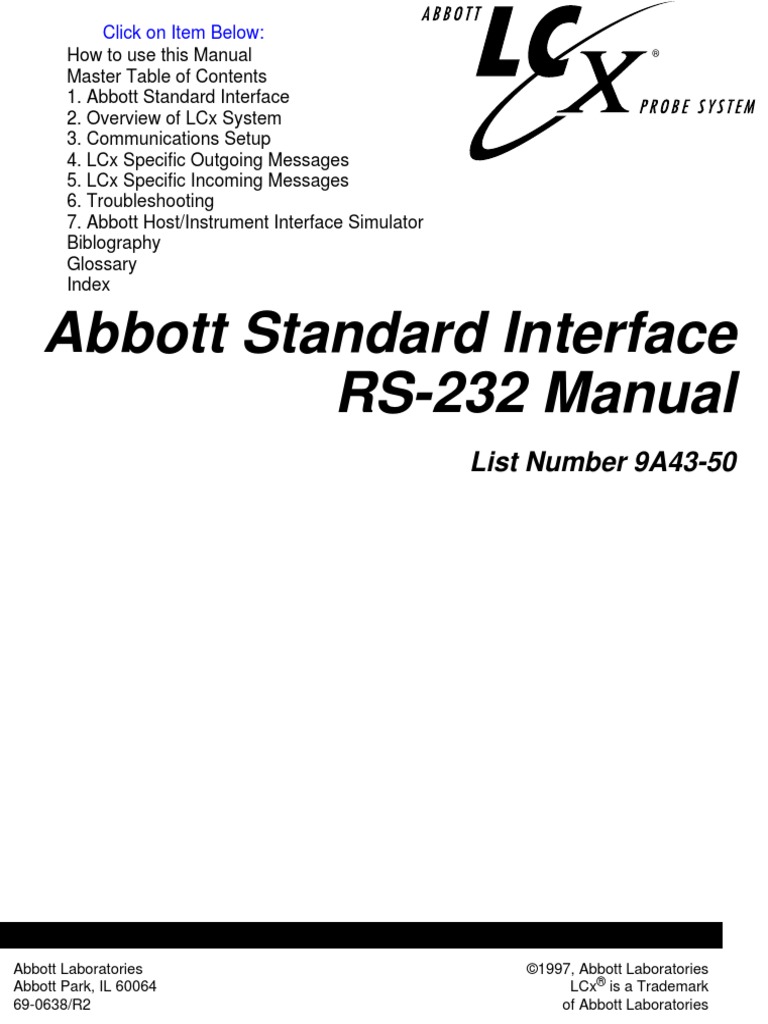 Abbott Standard Interface RS-232 Manual | PDF