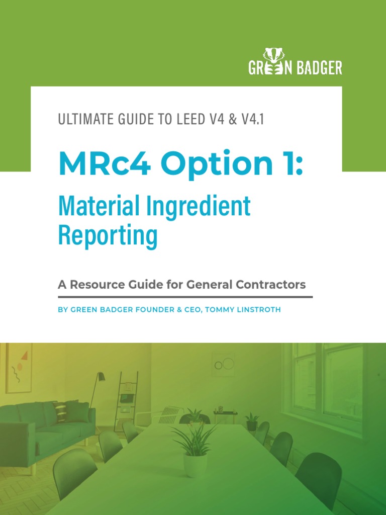MRc4 Option 1 - Material Ingredient Reporting | PDF | Flooring ...