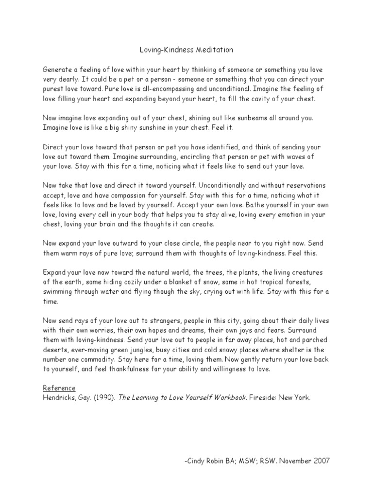 Lovingkindness Meditation | PDF