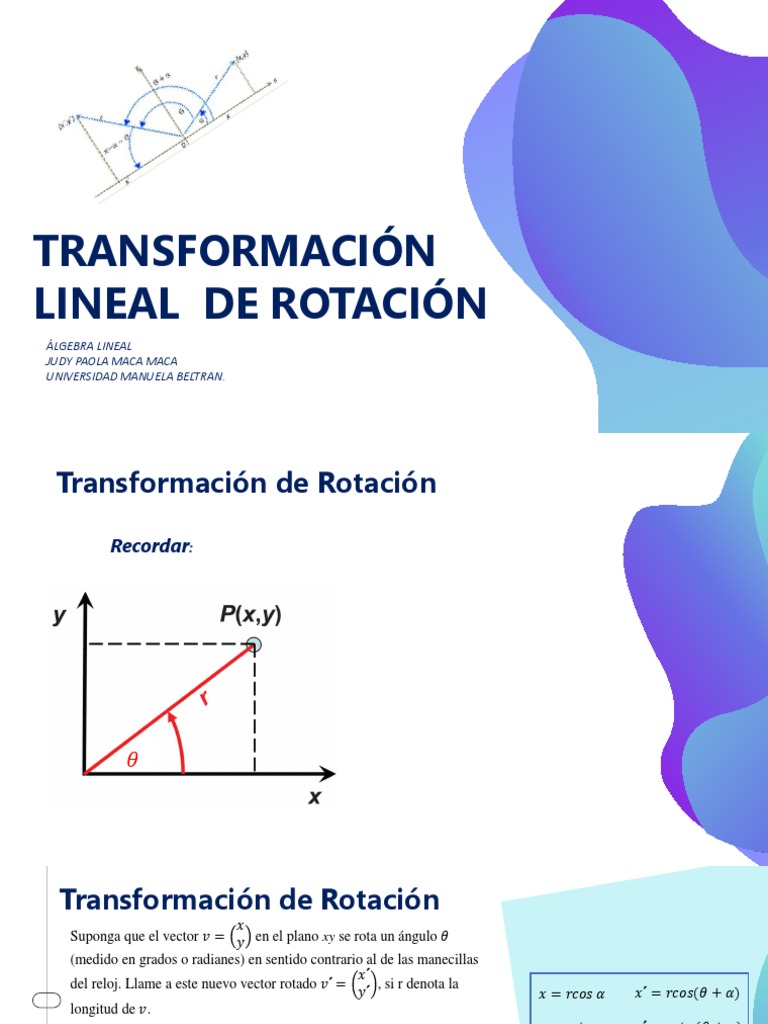 Transformación Lineal de Rotación | PDF