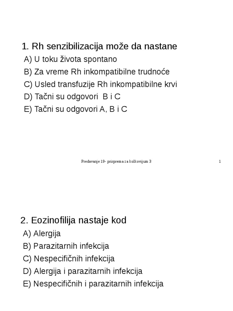 Predavanje 19-Priprema Za Kolokvijum 3 | PDF